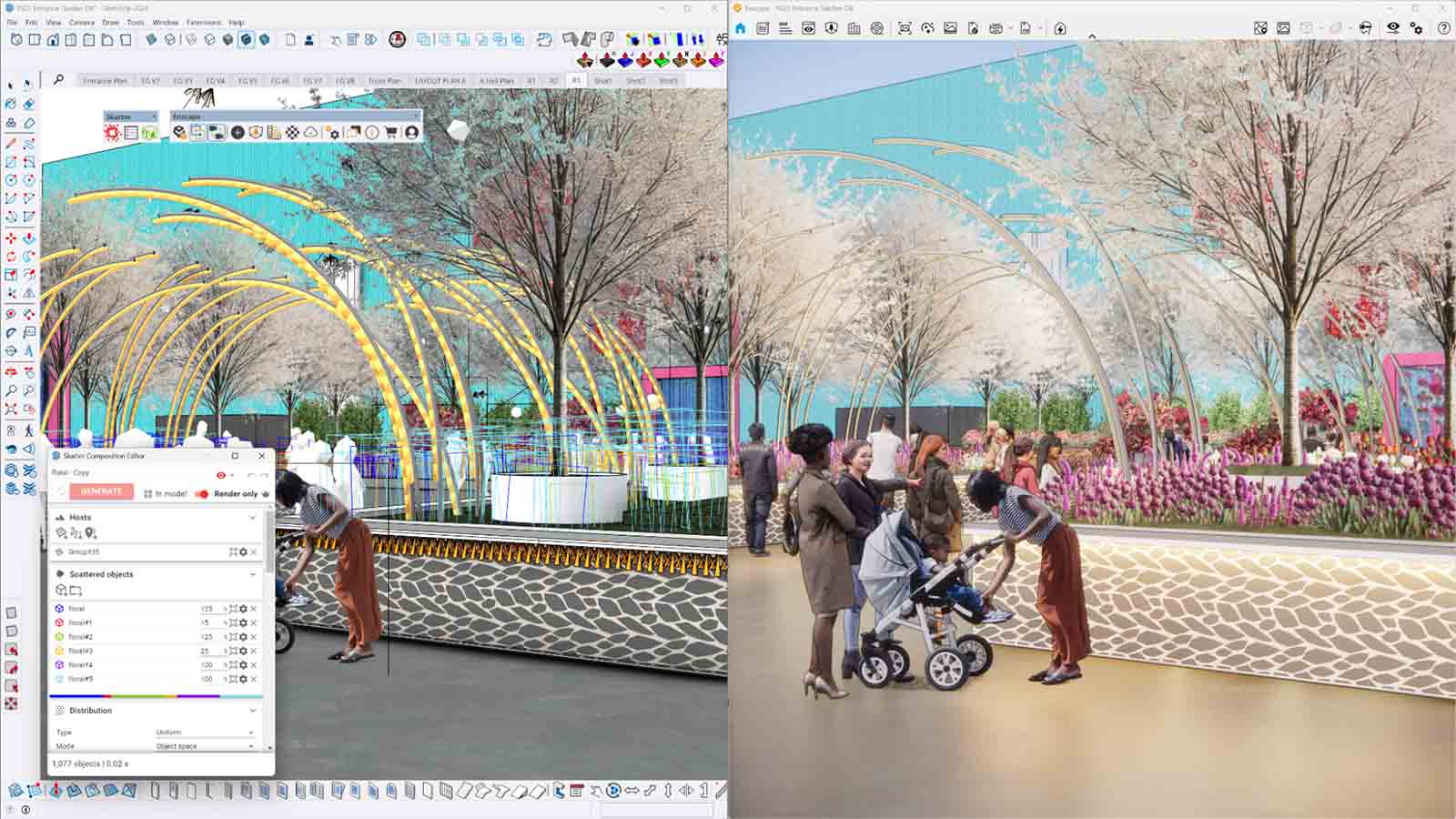 How I Enhance Vegetation in Enscape for the Philadelphia Flower Show